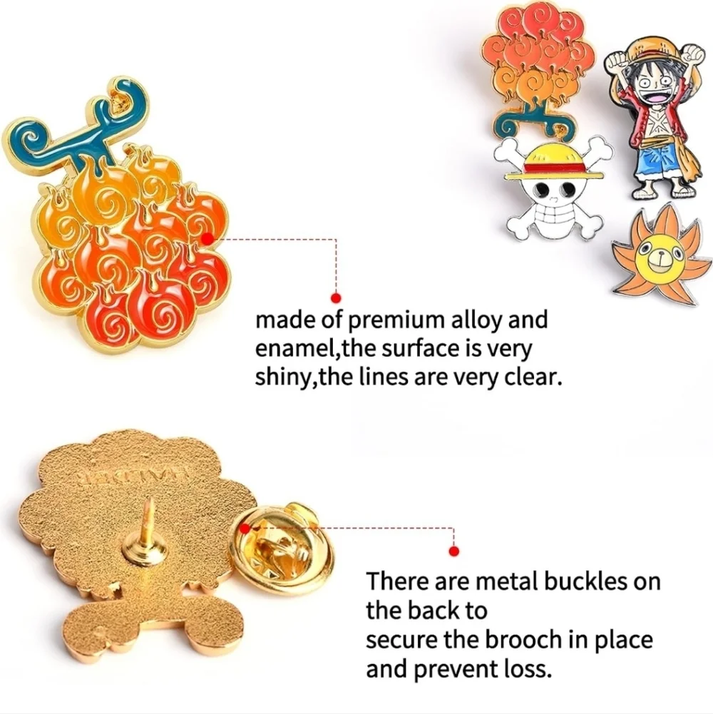 Accessories | Anime Character And Symbol Pin Set One Piece Manga Devil ...